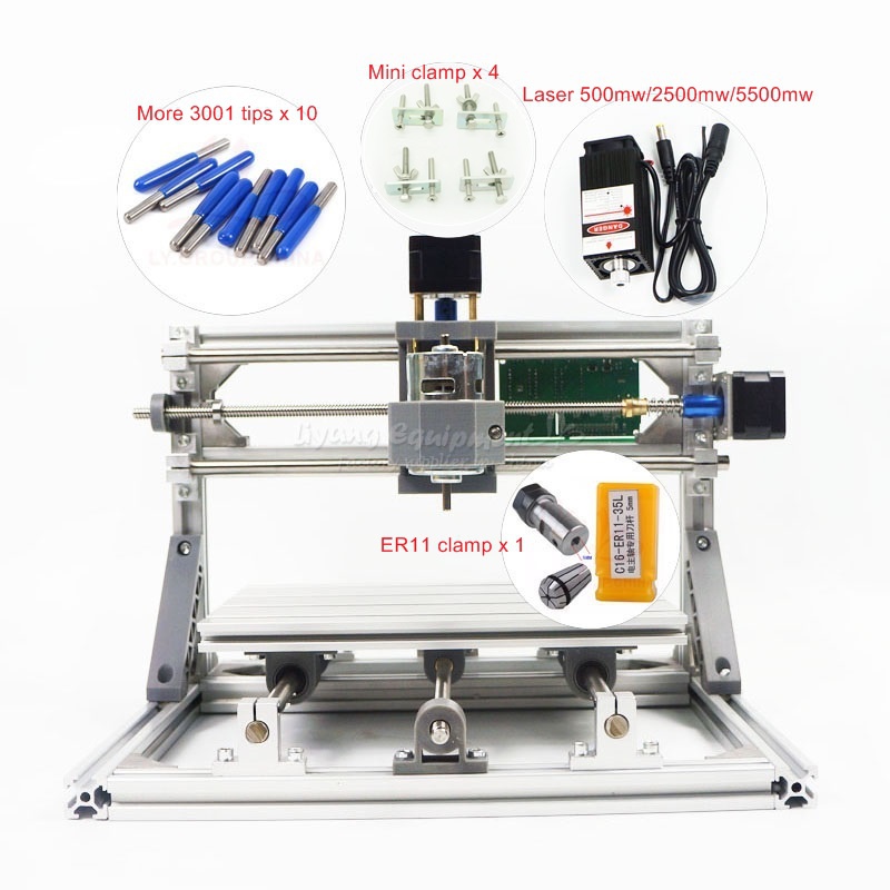 Disassembled pack mini CNC 2418 PRO without laser or with laser head 500mw/2500mw/5500mw CNC ...