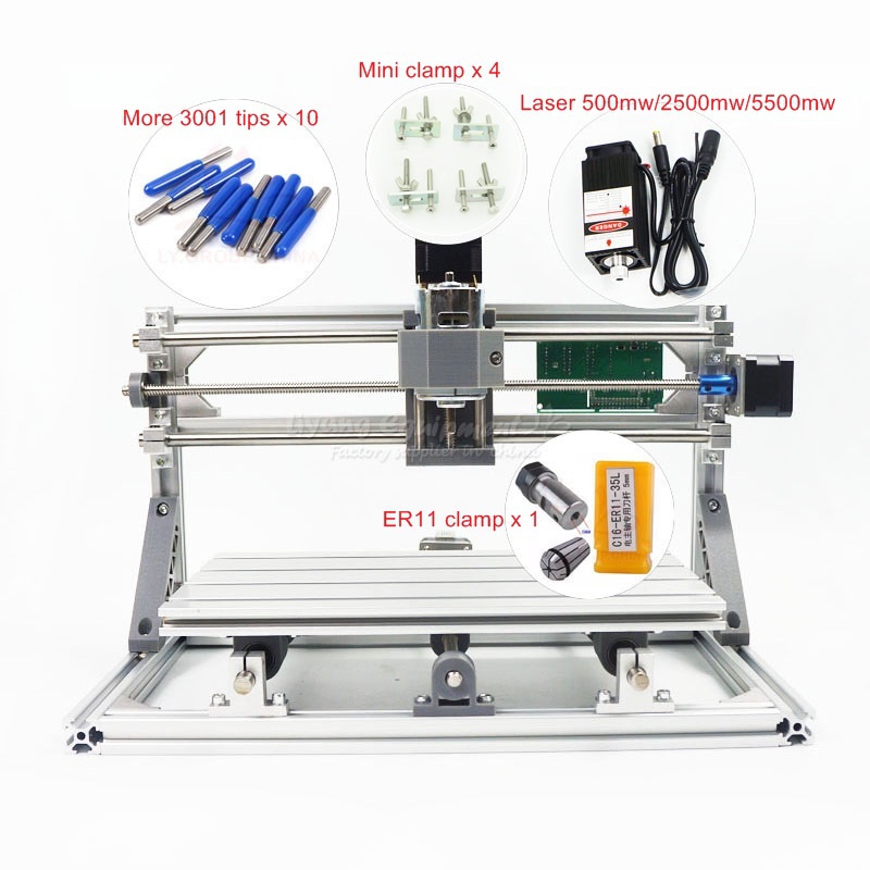 Disassembled pack mini CNC 3018 PRO without laser or with laser head 500mw/2500mw/5500mw CNC ...